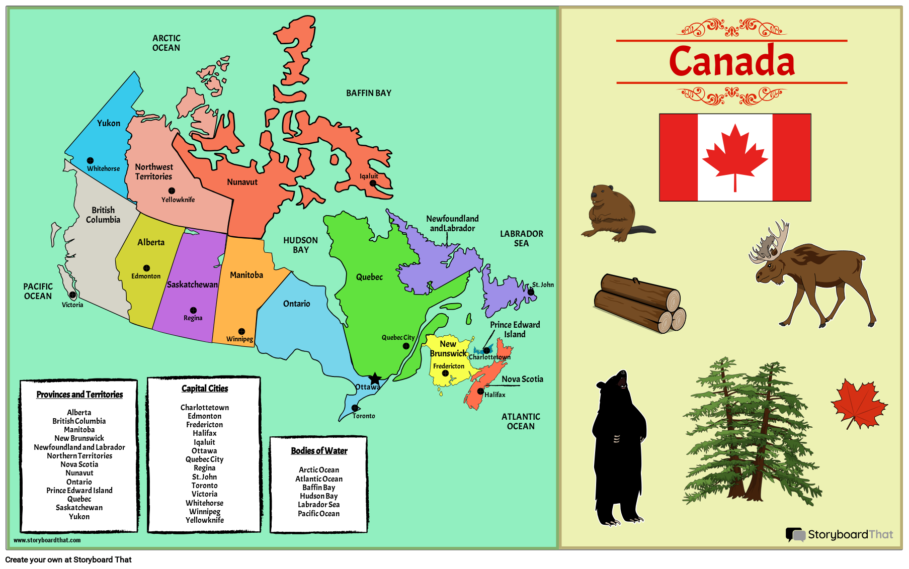 Map Of Canada Storyboard Por Lauren