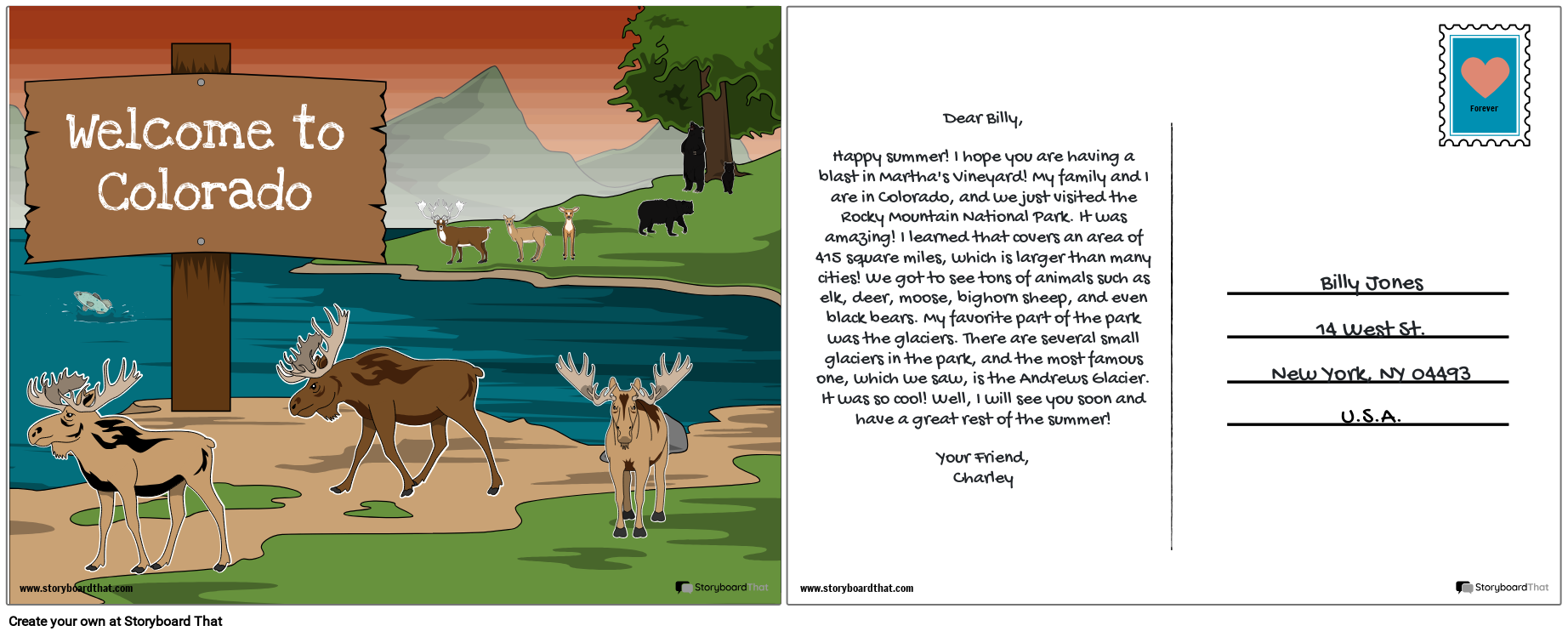 Colorado Landmarks Postcard Activity