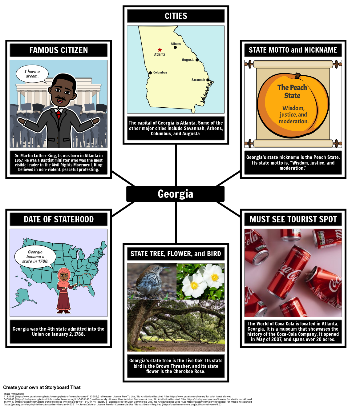 Facts About Georgia Storyboard Storyboard por lauren