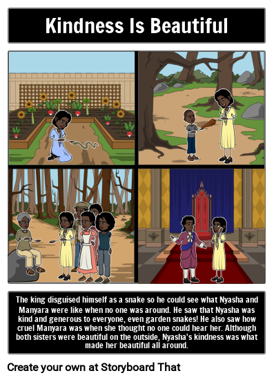 Mufaro's Beautiful Daughters Theme Storyboard by lauren