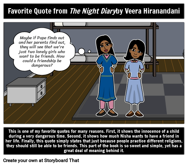The Night Diary Quote Storyboard by lauren