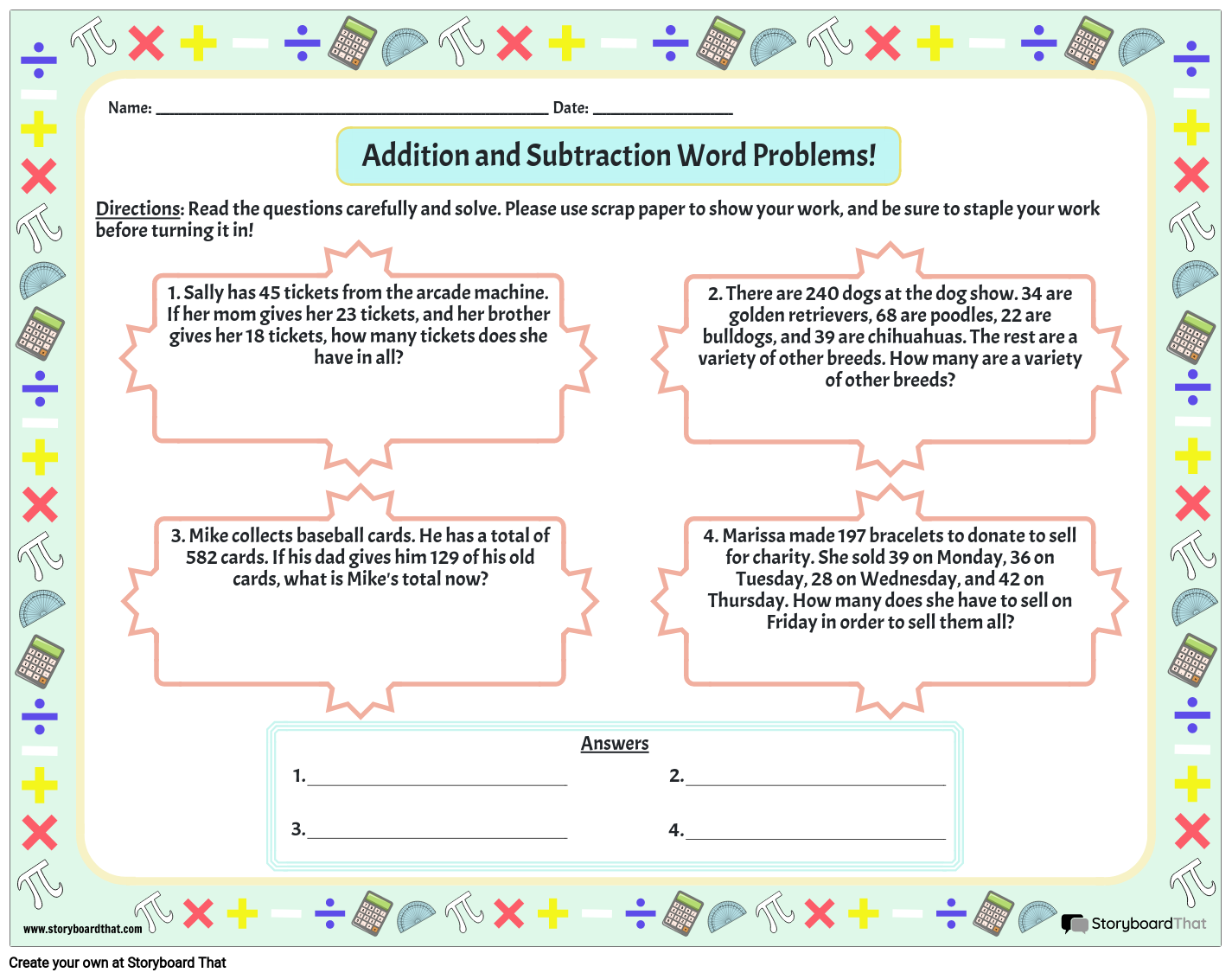 Problem Solving Worksheet Example Storyboard Por Lauren