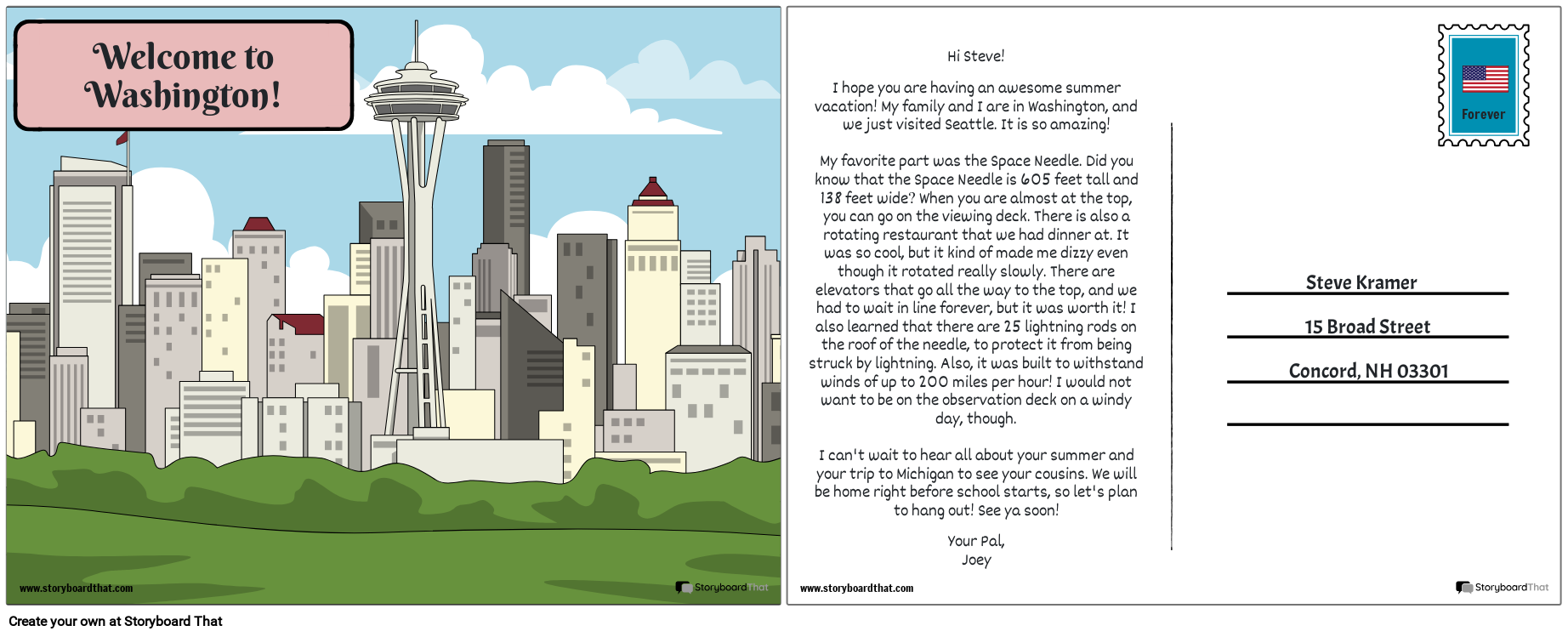 Washington Landmark Postcard Storyboard by lauren