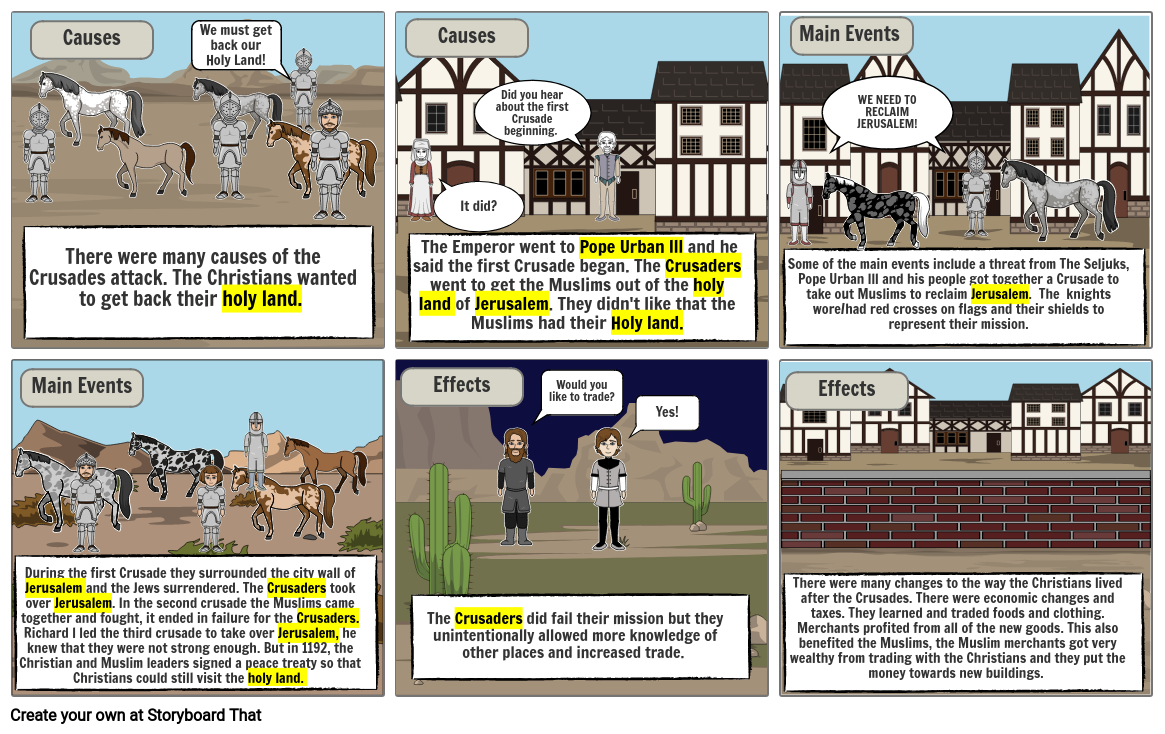 Crusades Comic Strip Storyboard ידי laurenritter