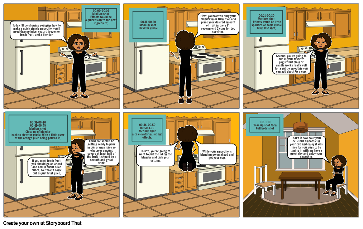How to make a smoothie! Storyboard by leaht4ever