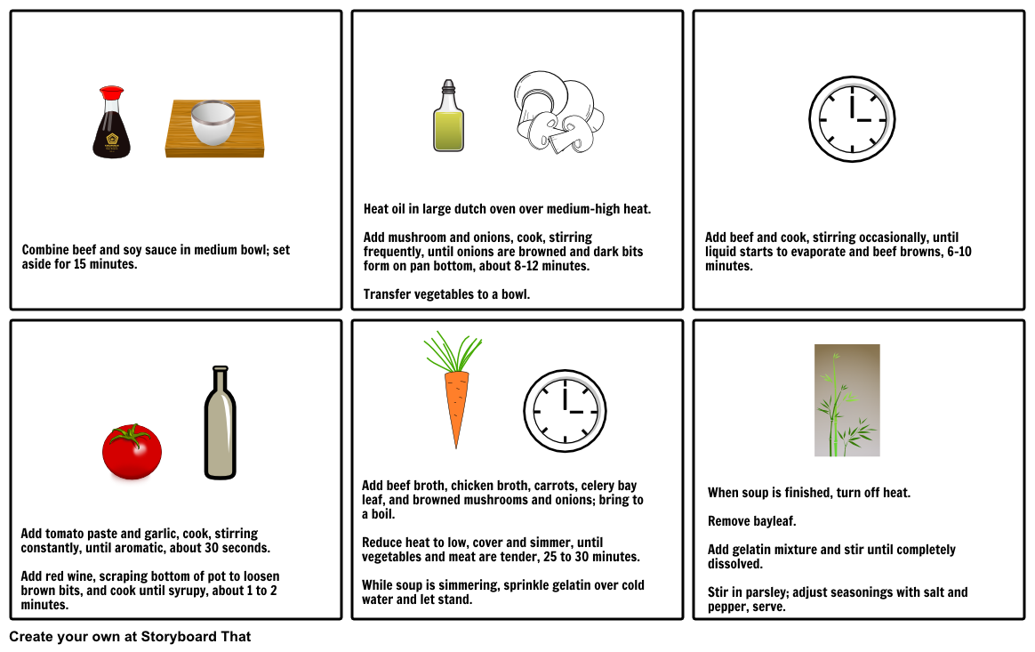 Beef and Vegetable Soup Storyboard par lenaharrison