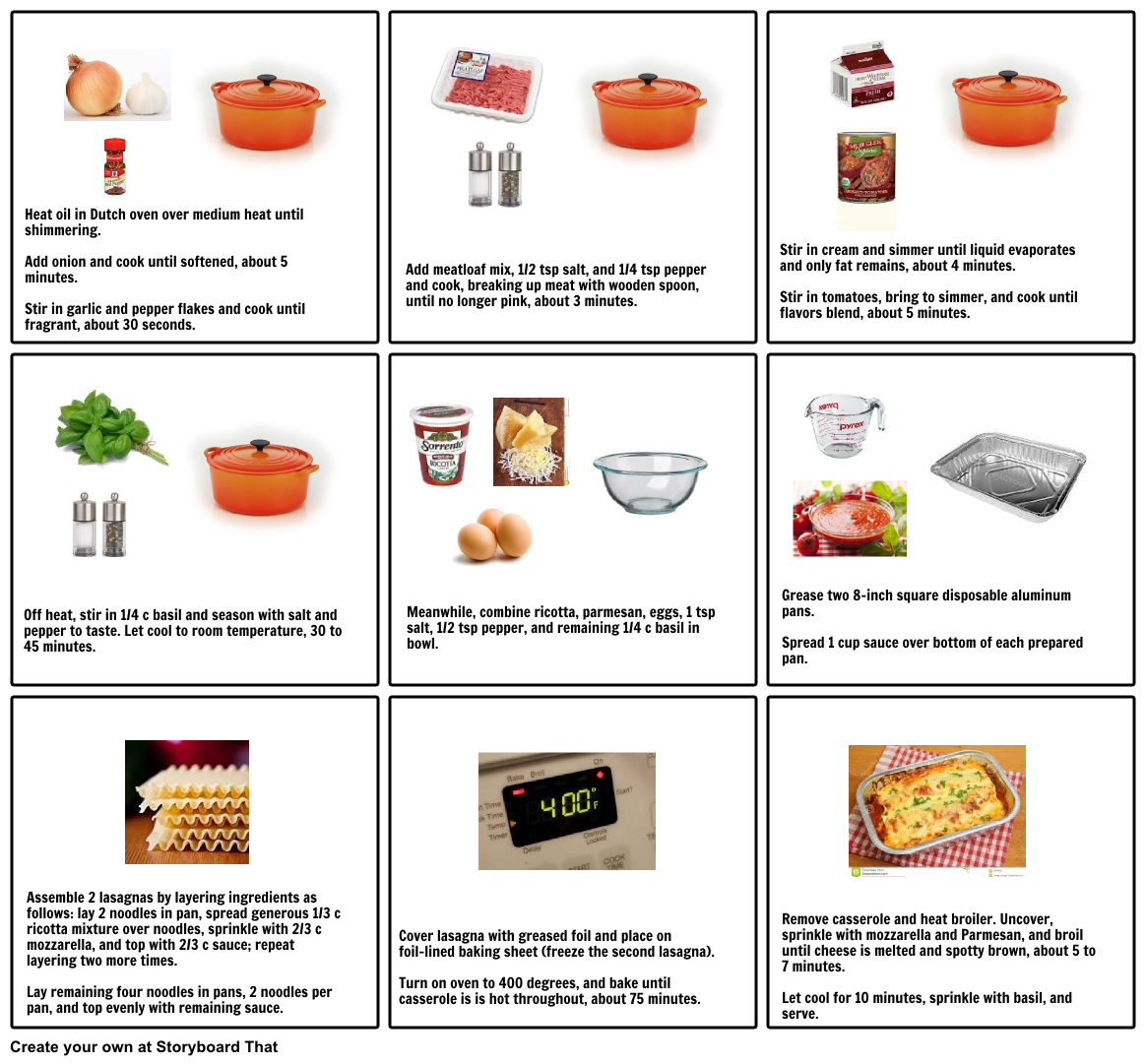 Meaty Lasagna Storyboard by lenaharrison