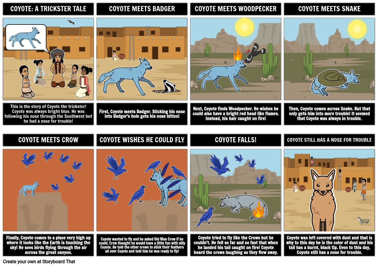Southwest Native Americans: Trickster Tale Storyboard