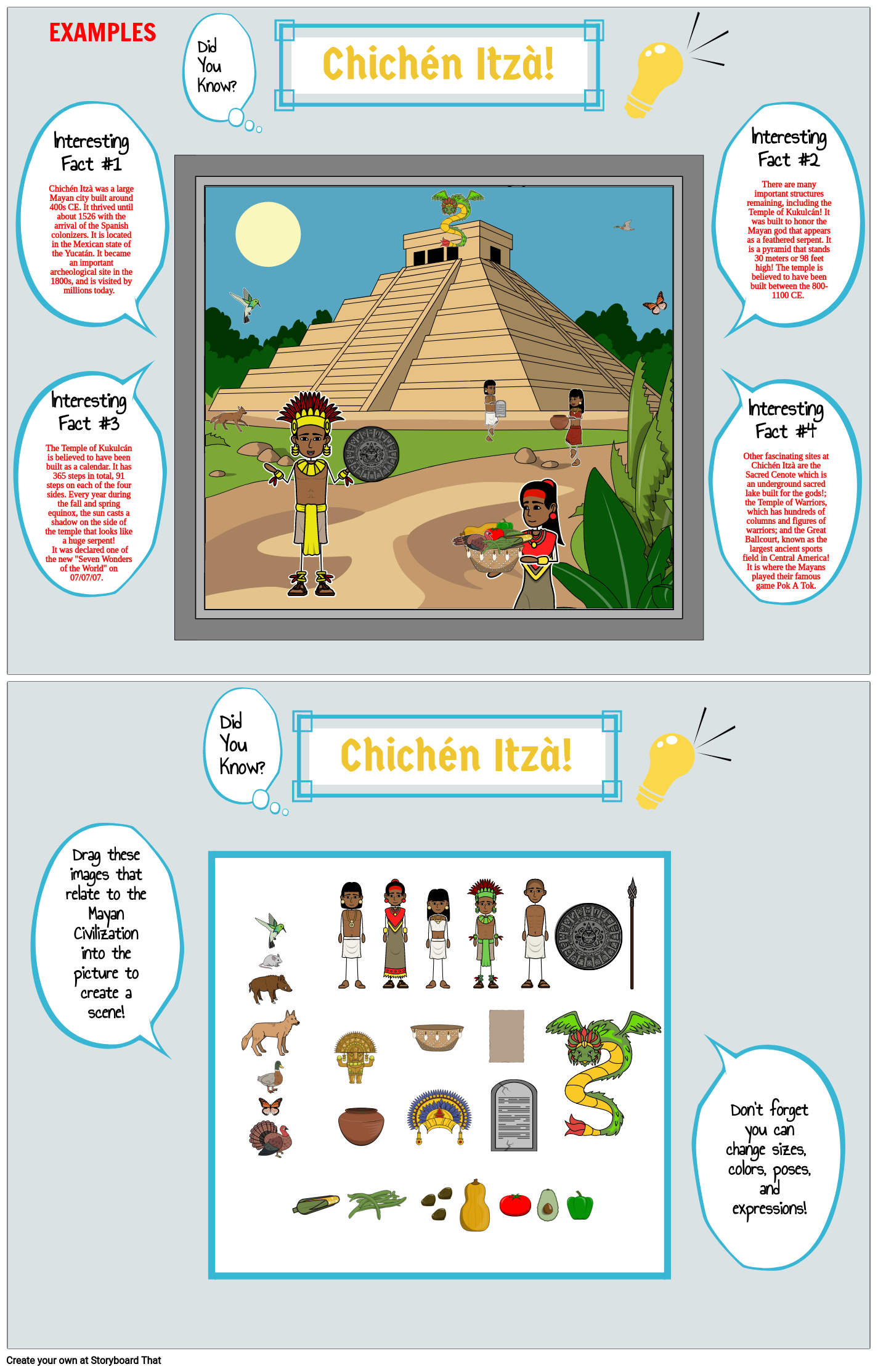 Maya: Did You Know? Chichen-Itza Answer Key Storyboard
