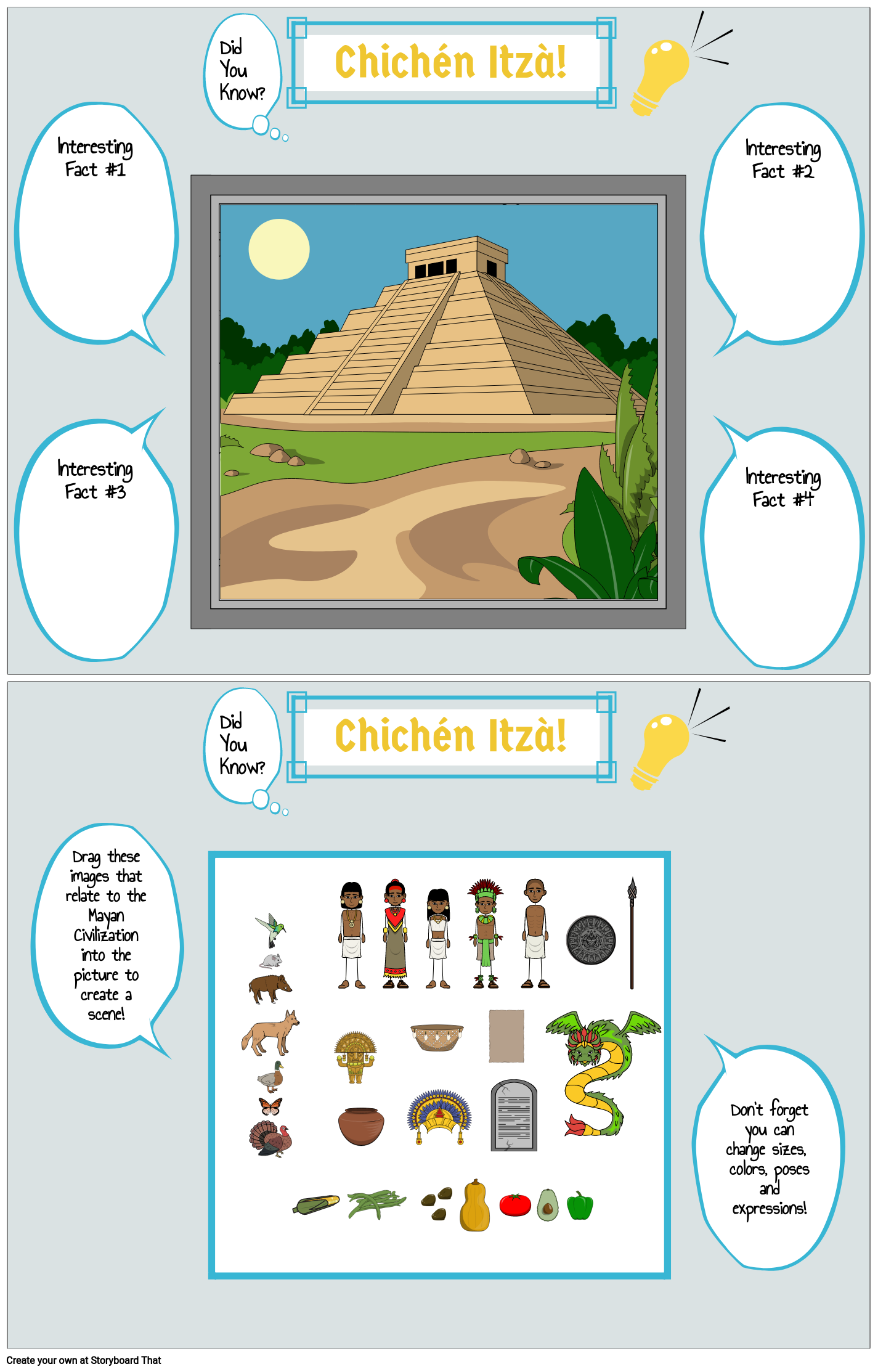 Maya: Did You Know? Poster - Chichen-Itza Storyboard