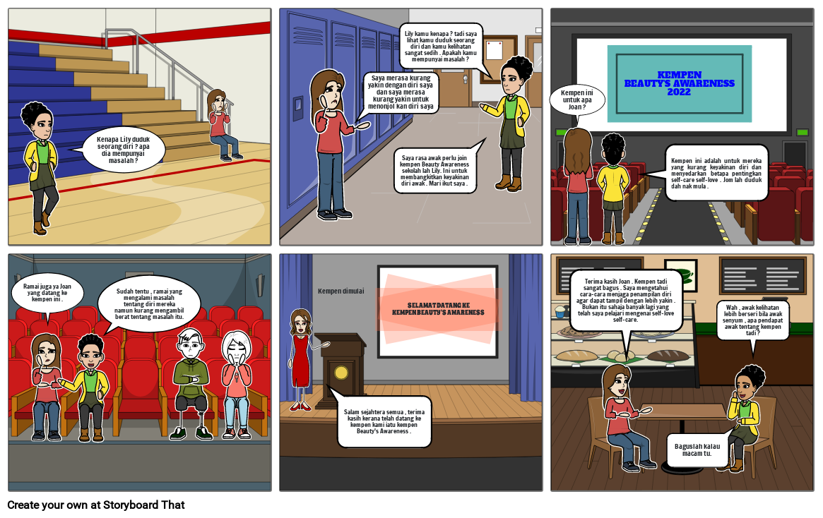 STORYBOARD BEAUTY AWARENESS Storyboard per lilooa