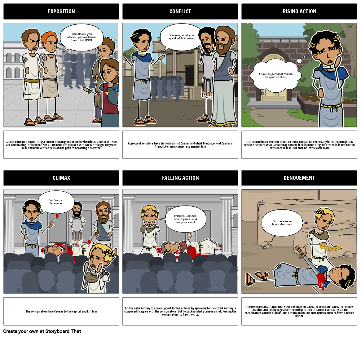 Julius Caesar Storyboard by linds26