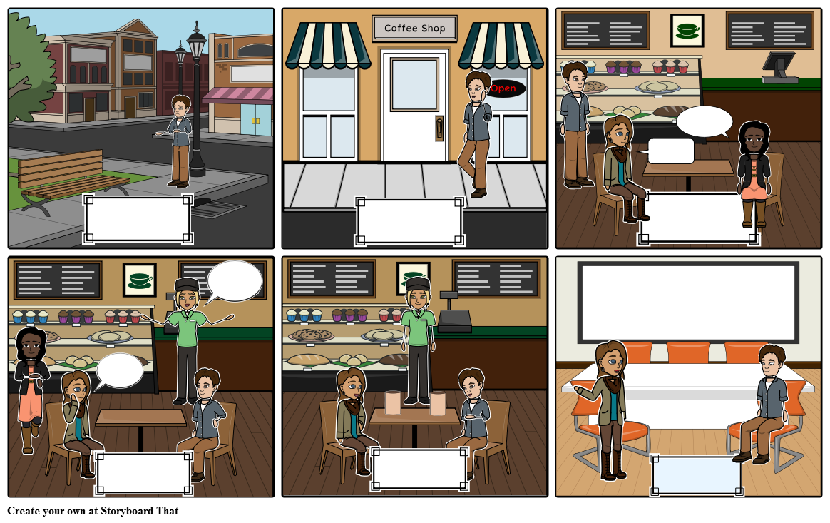 Coffee Shop Storyboard by lisakfreitag