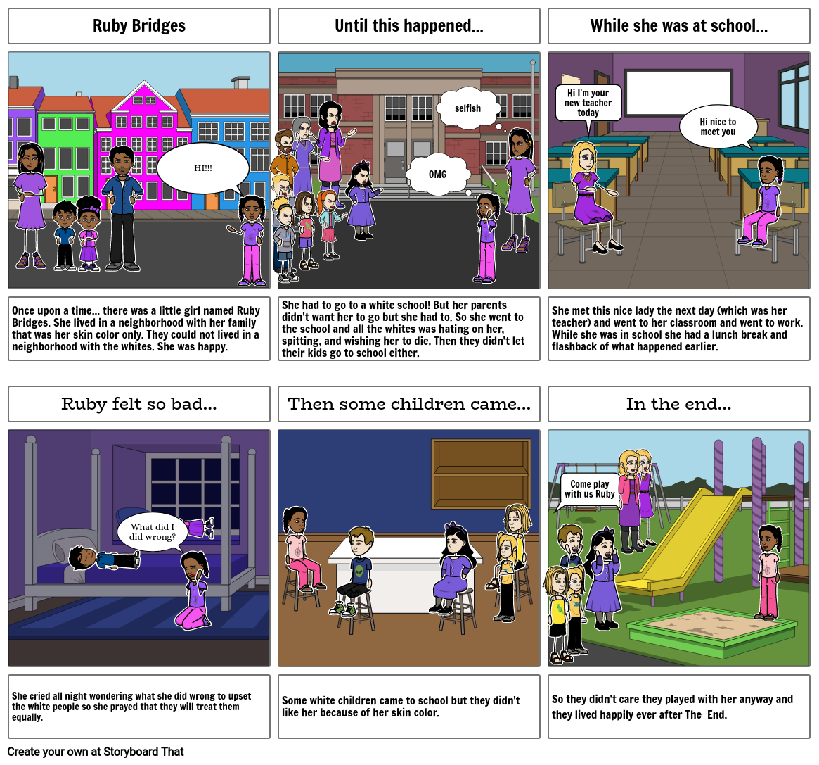 Ruby Bridges Storyboard por loliver16664