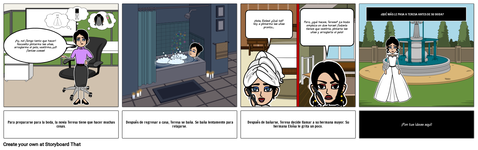 Spanish Reflexive Verb Story Storyboard by lourdesfernandez