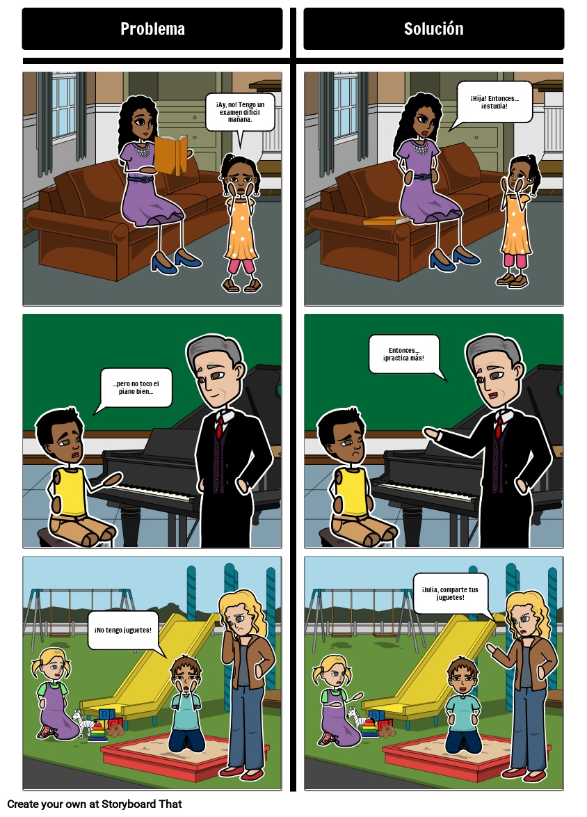 Spanish Commands Regular Commands Storyboard