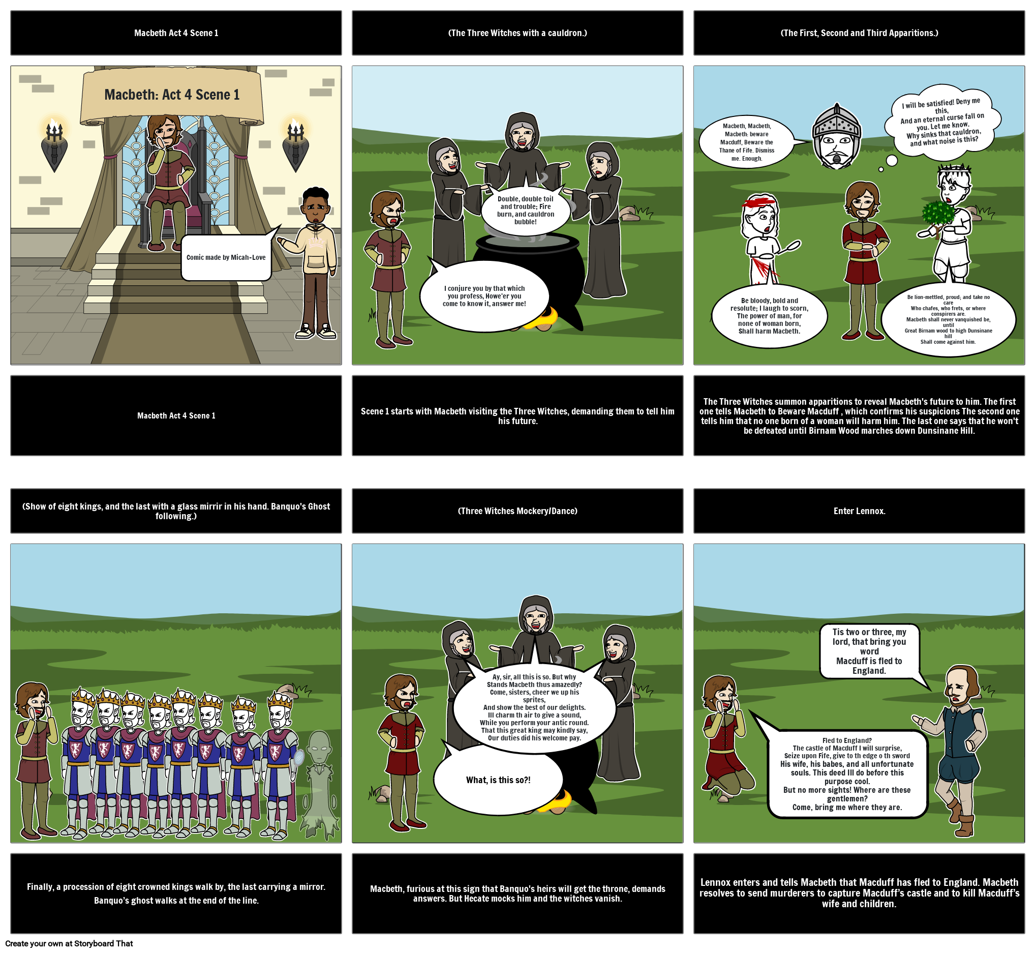 Macbeth Act 4:1 Storyboard por lovegives