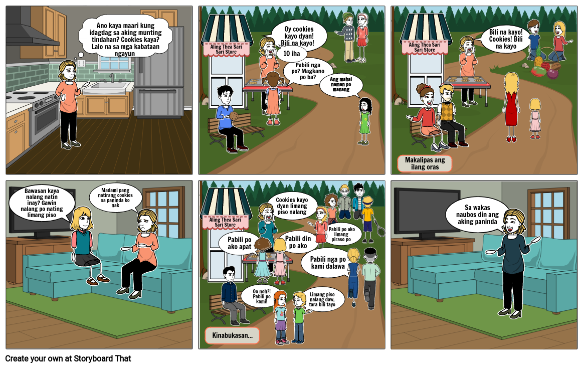 Interaksiyon ng mamimili at tindera Storyboard