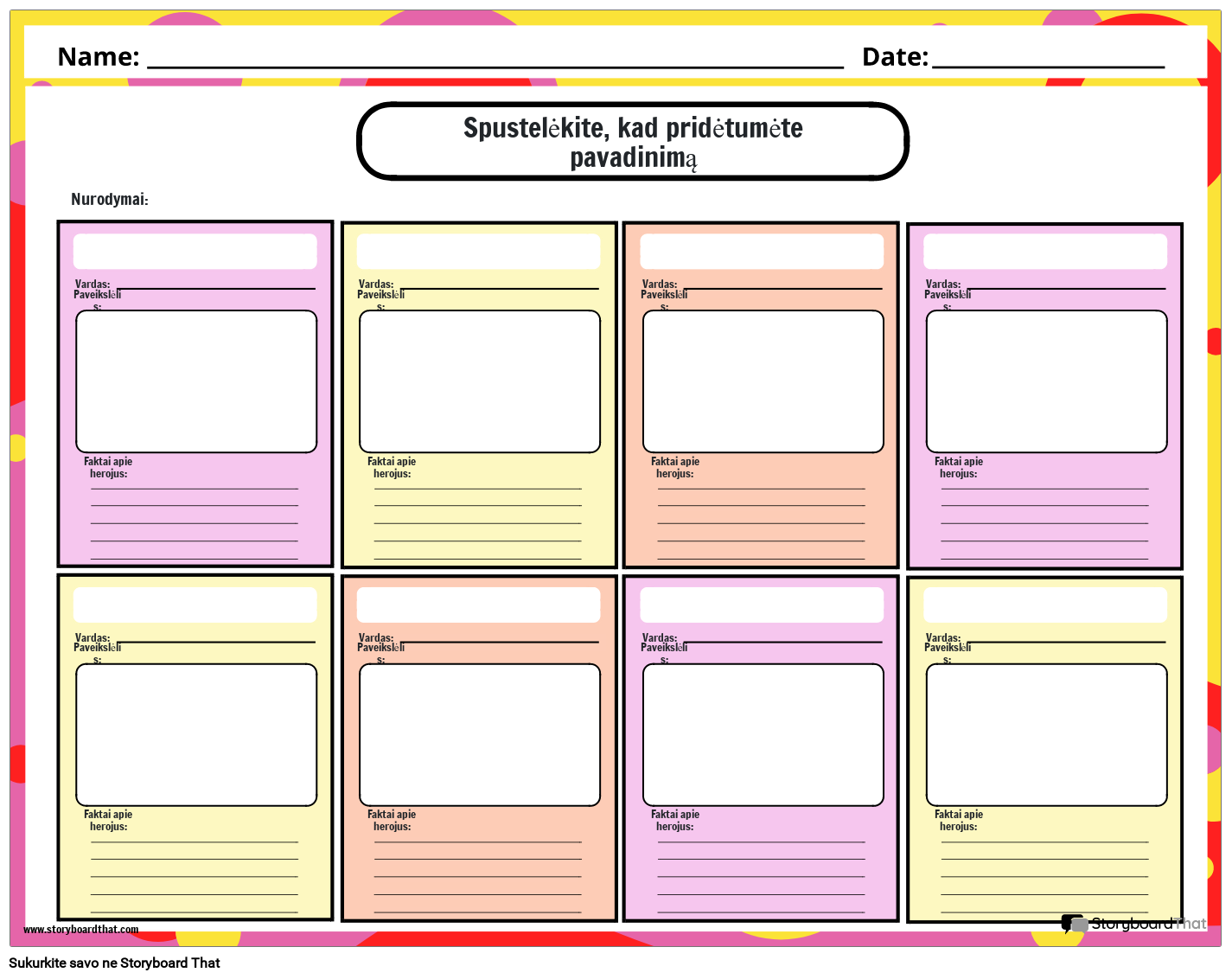 „Heroes“ Faktų Failų Tipai Storyboard par lt-examples