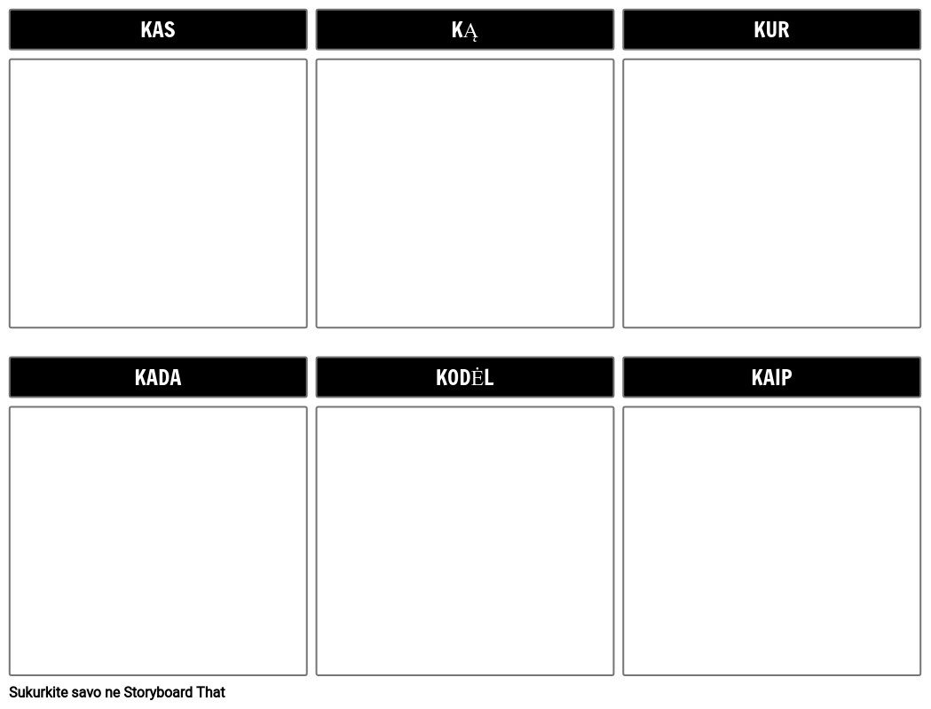 5 W ir H Šablonas Storyboard by lt-examples
