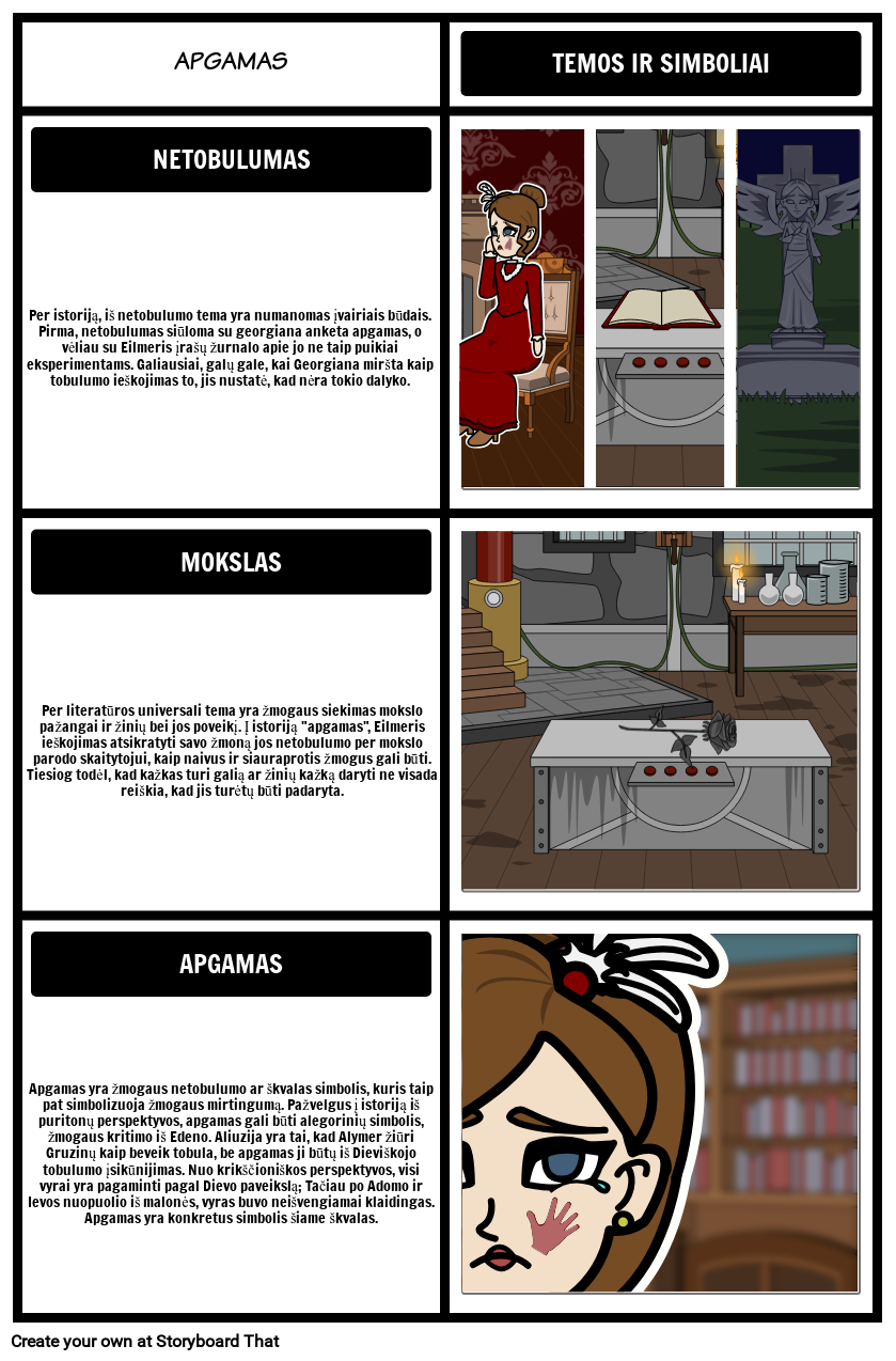 Apgamas Temos ir Simboliai Storyboard by lt-examples