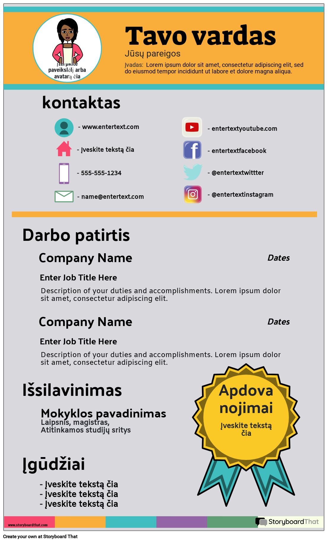 CV 2 Storyboard by lt-examples
