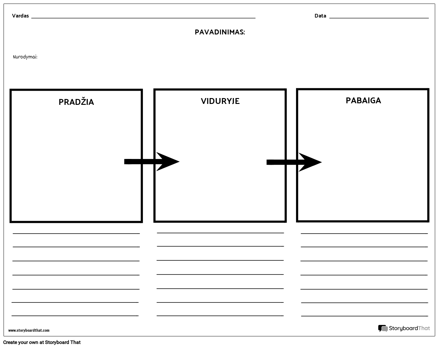 Dėžutės ir Rašymas Storyboard por lt-examples