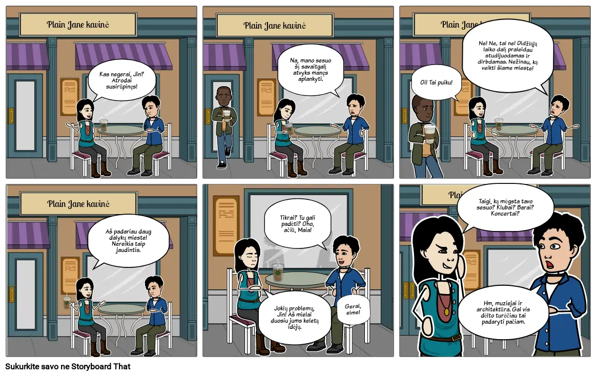 Dialogas Tarp Dviejų Draugų – ESL Praktika Storyboard