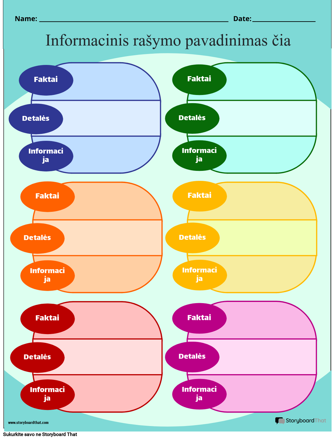 Informacijos Rašymo Spalva 1 Storyboard por lt-examples