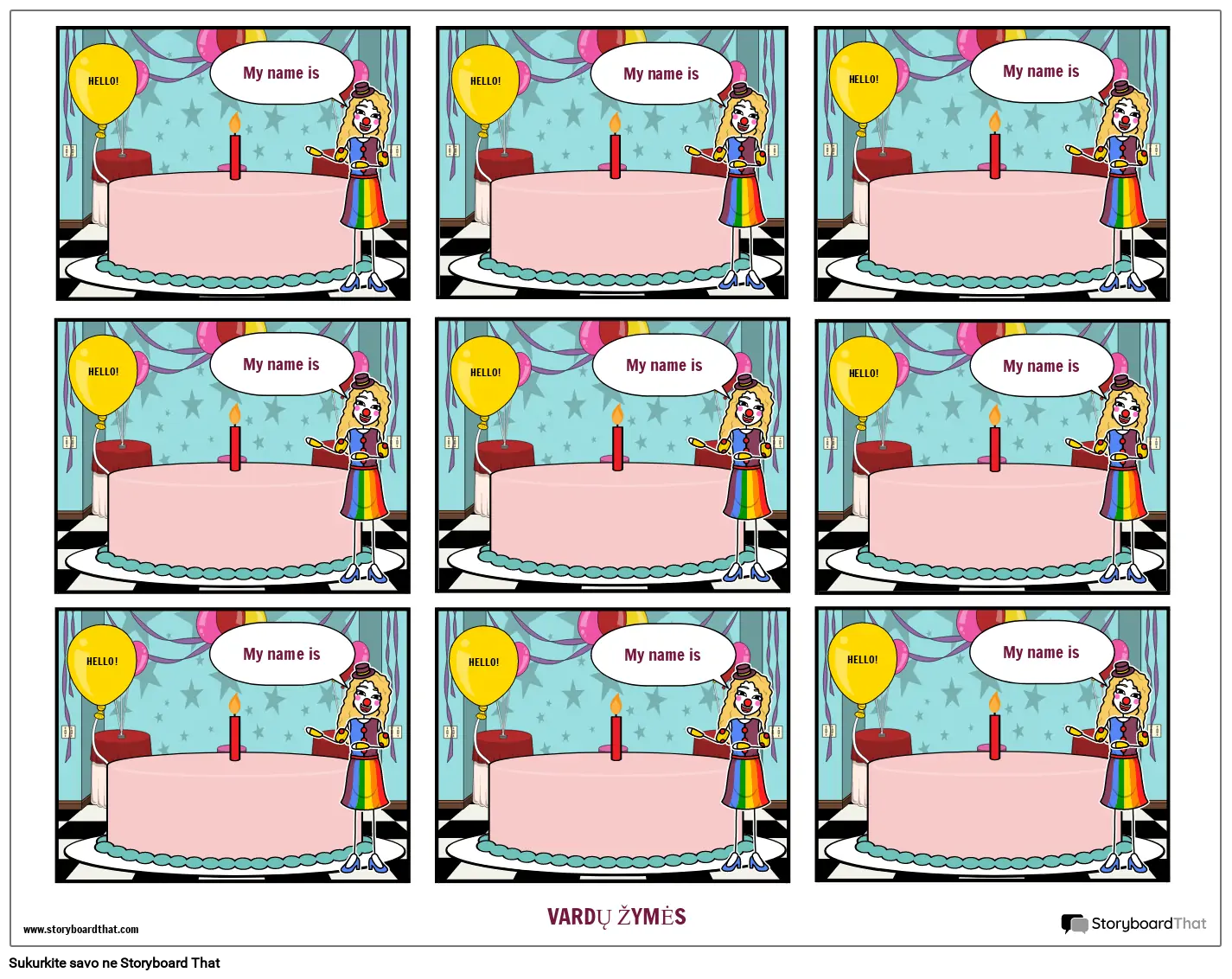 Linksmas Gimtadienio Vakarėlis Storyboard par lt-examples