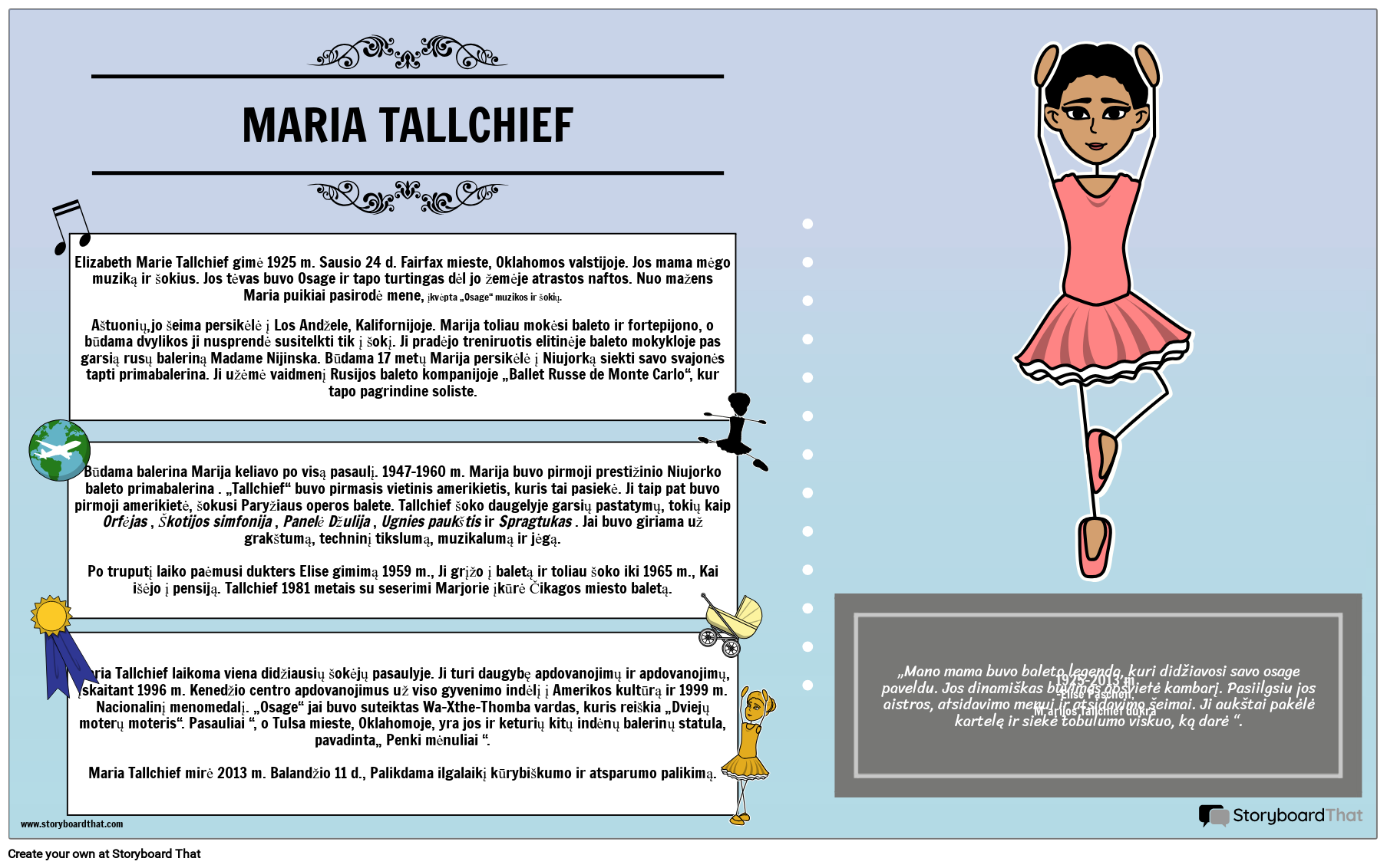 Maria Tallchief Biografija Storyboard por lt-examples