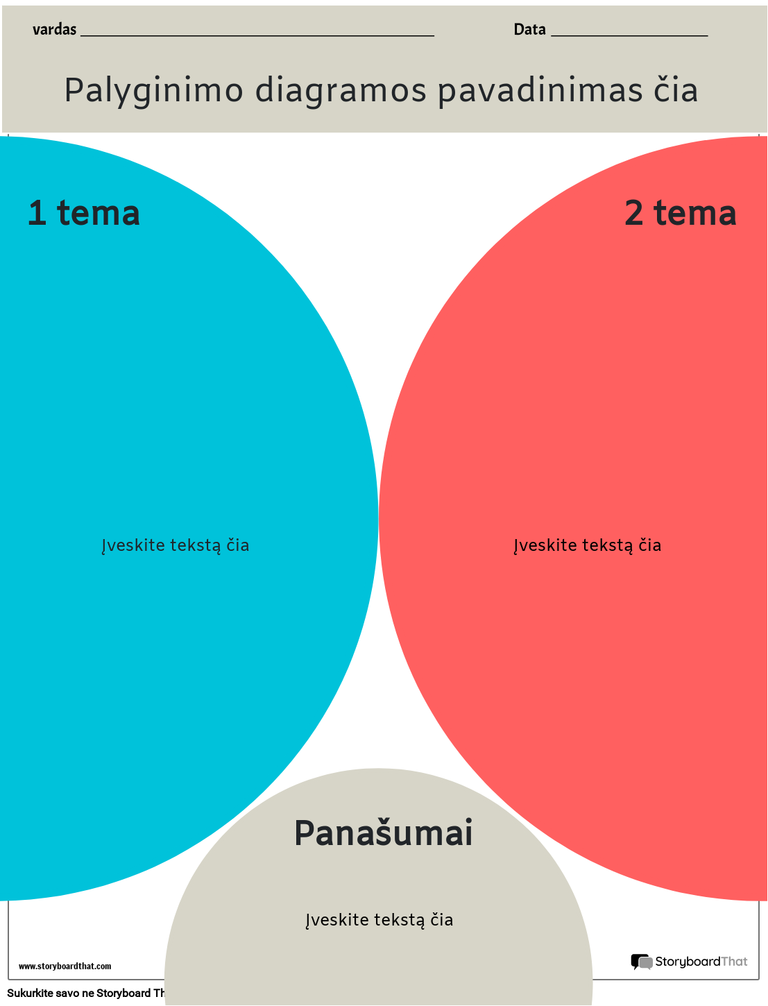 Naujas 3 Puslapio Palyginimo Diagramos Kūrimo Šablonas