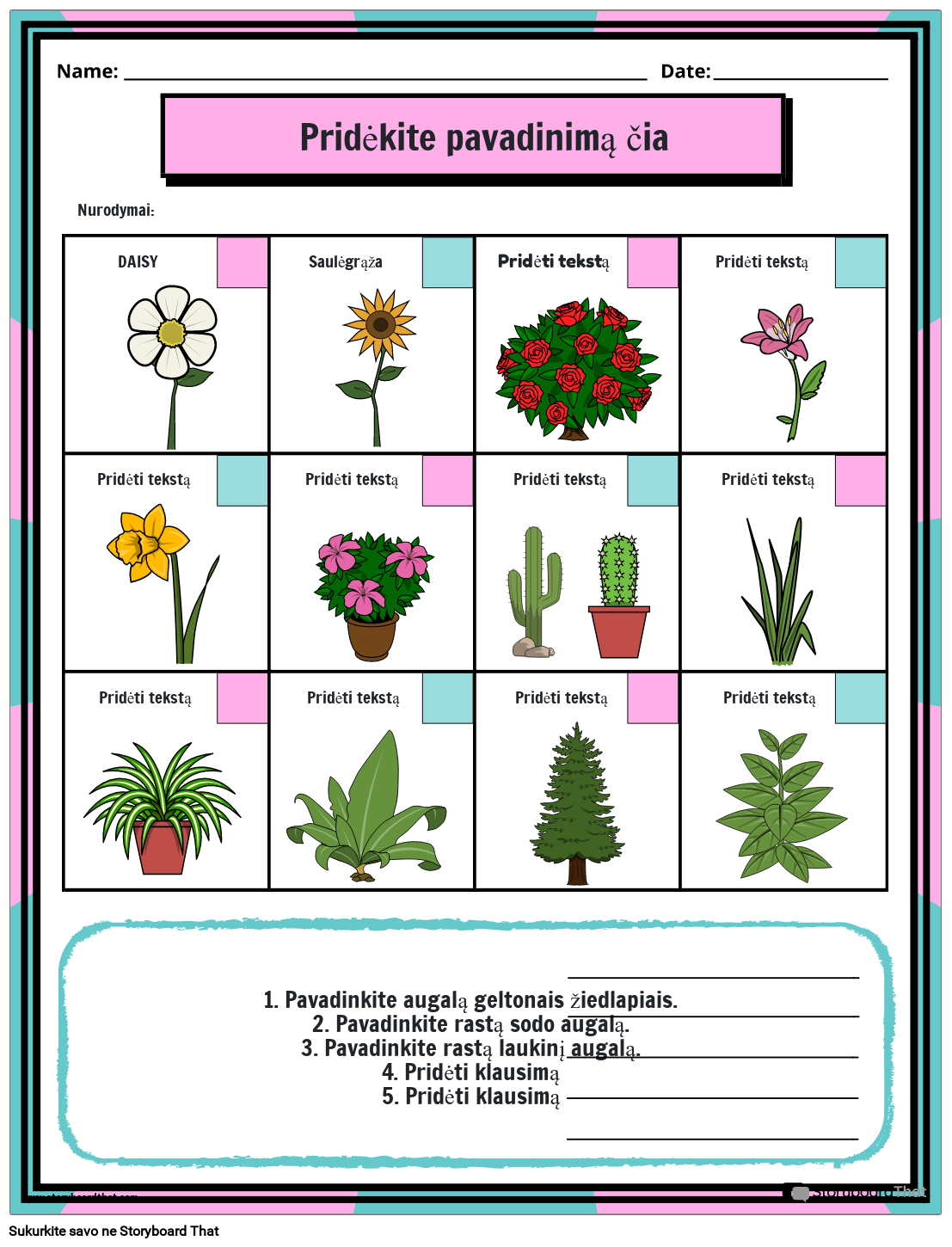 Plant Scavenger Hunt Darbalapis Storyboard por lt-examples