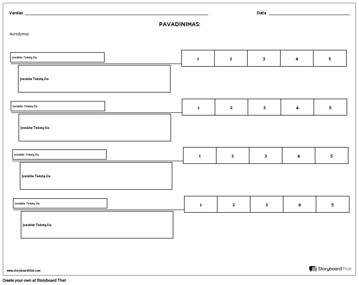 Rubrika su balais Storyboard por lt-examples