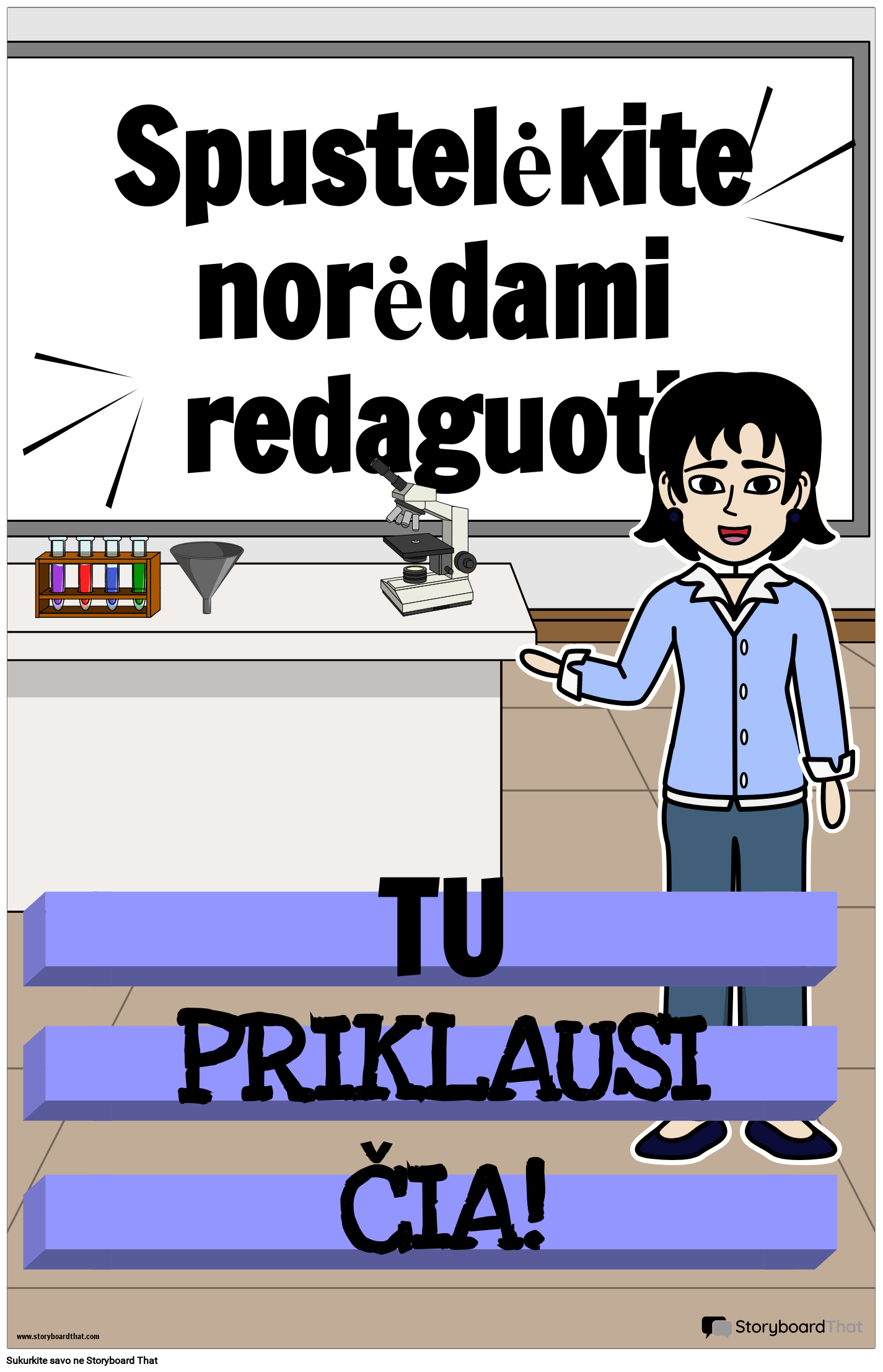 Sveikinimo Plakatas su Klasės Lenta Storyboard