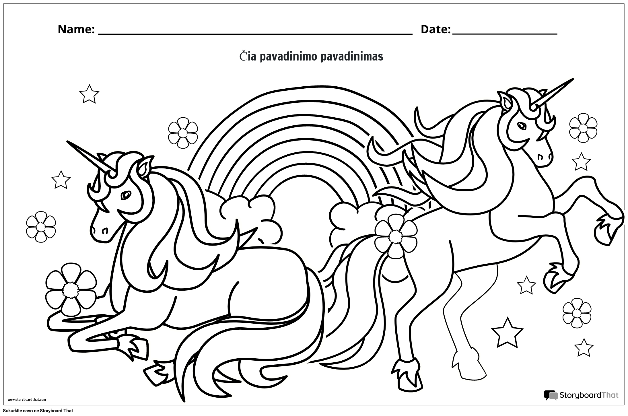 Vienaragis – Spausdinimo tematika Storyboard par lt-examples