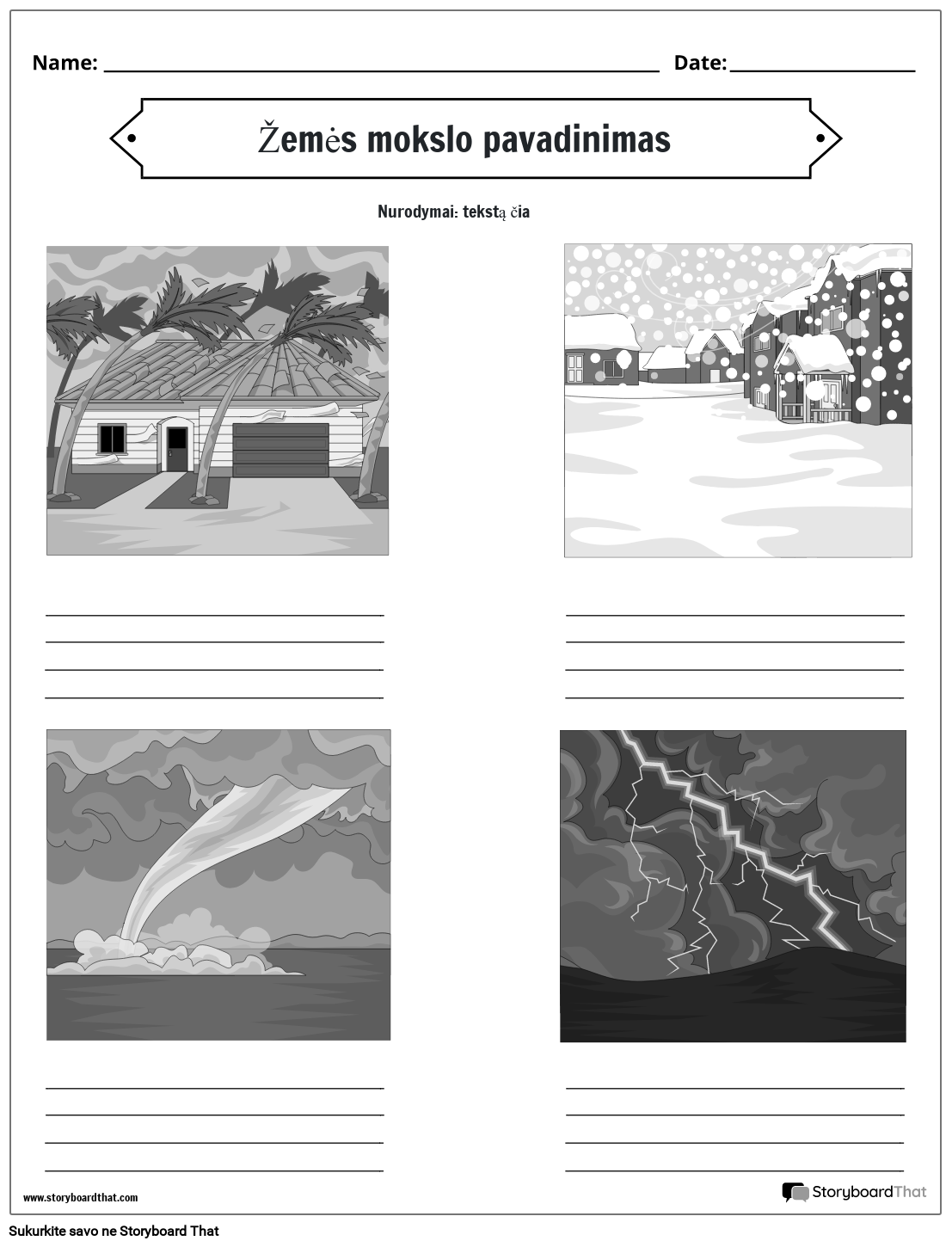 žemės mokslo oras juodai baltas Storyboard ידי lt-examples