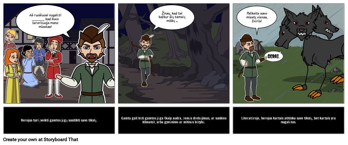 Žmogus Prieš Gamtą Storyboard by lt-examples