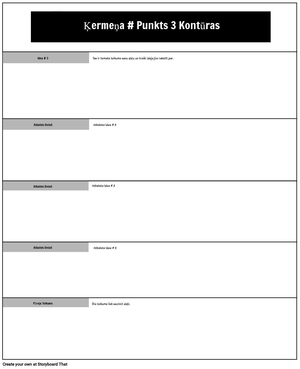 Ķermeņa # Punkts 3 Kontūras Storyboard by lv-examples