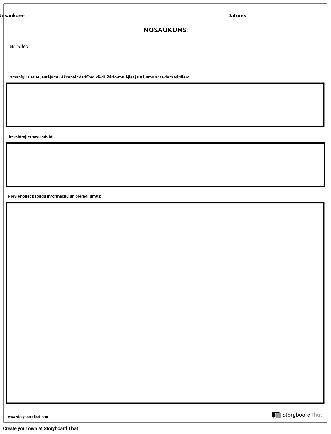 Atvērt Atbildi ar 3 Sekcijām Storyboard par lv-examples