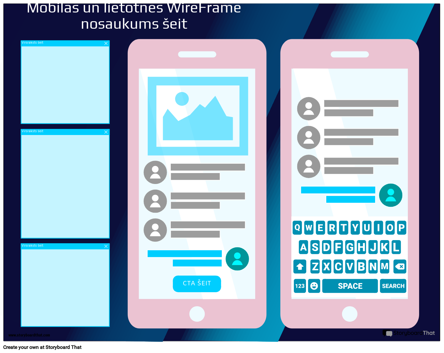 Corporate Mobile WireFrame 2. veidne Storyboard
