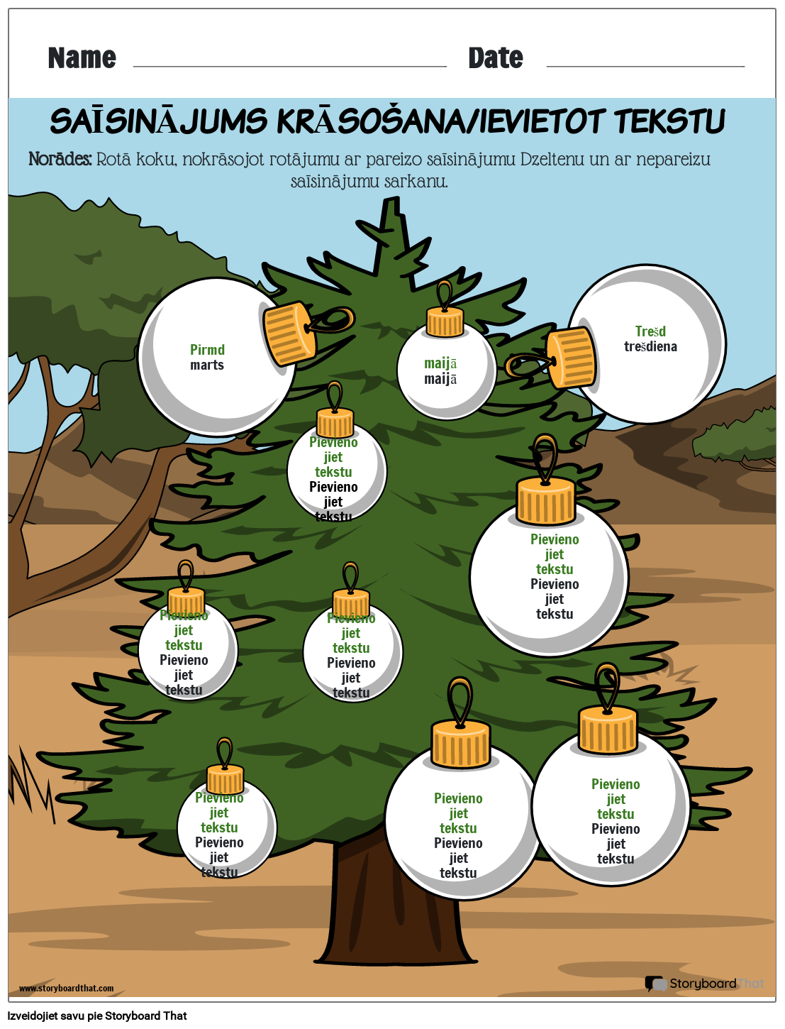 Dienas Mēneša Krāsošanas Saīsinājumi Storyboard