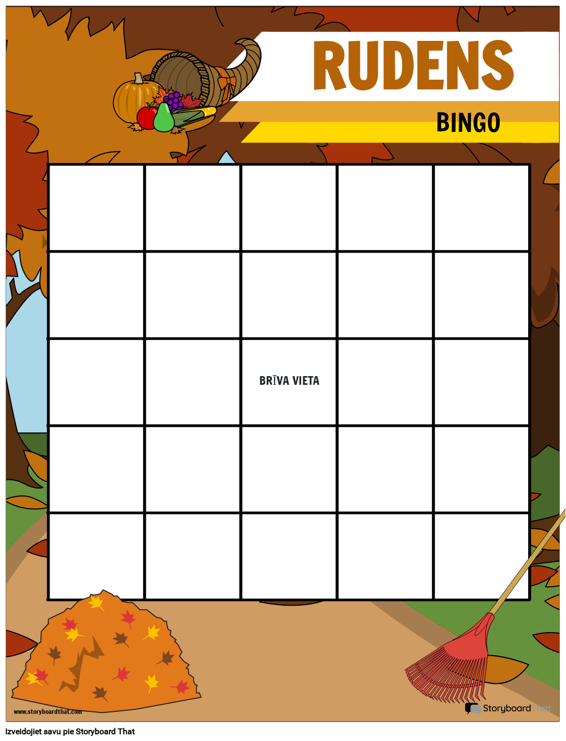 Drukājama Rudens Tēmas Bingo Karte Storyboard by lv-examples