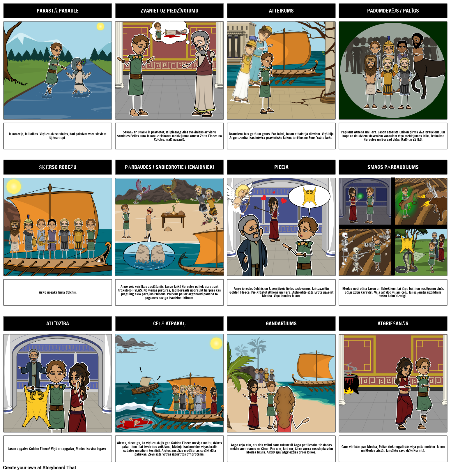 Jason un Argonauti Heros Journey Storyboard af lv-examples