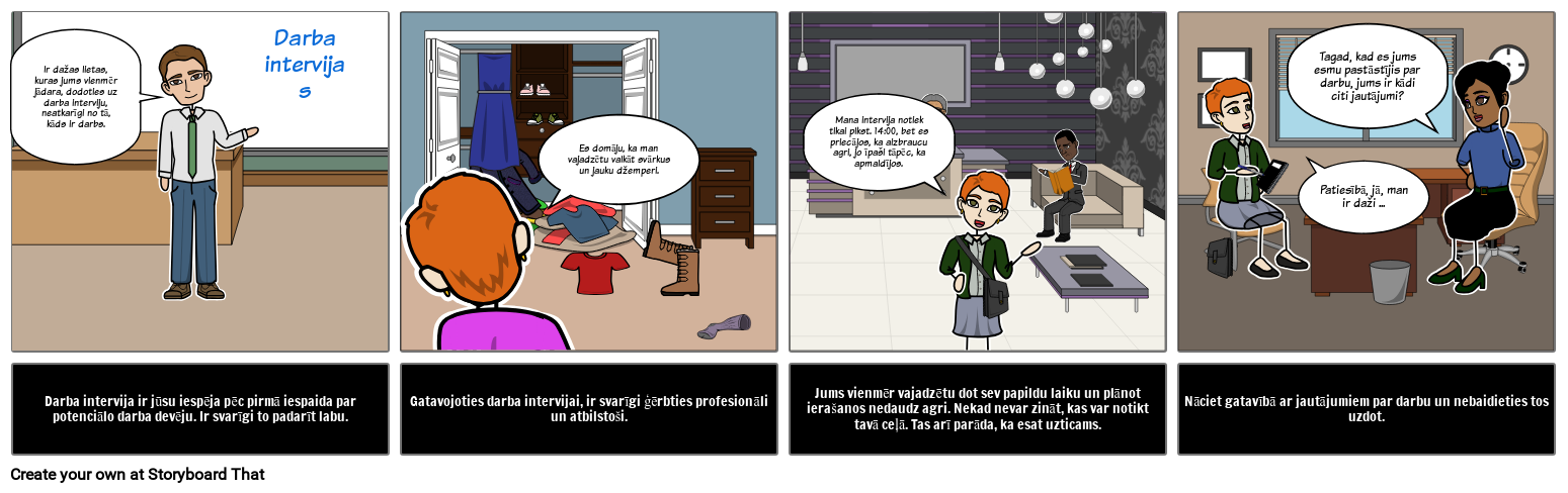 Job Interview Social Story Storyboard by lv-examples