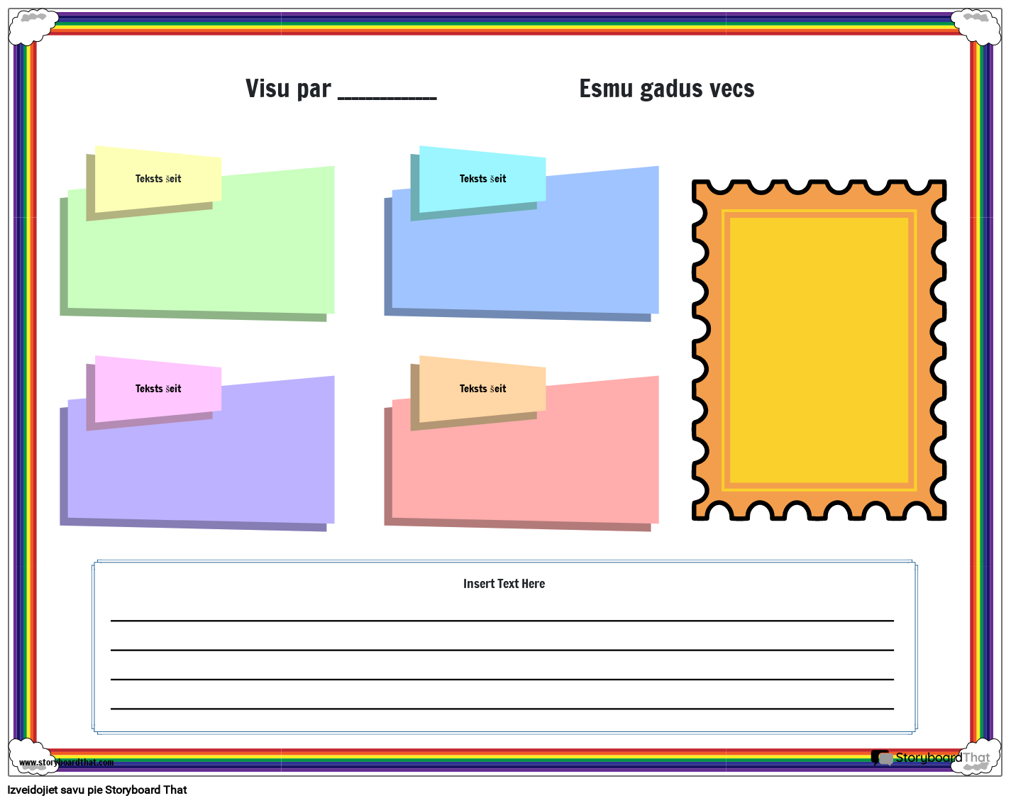 Krāsains Plakāts Viss par Mani Storyboard by lv-examples