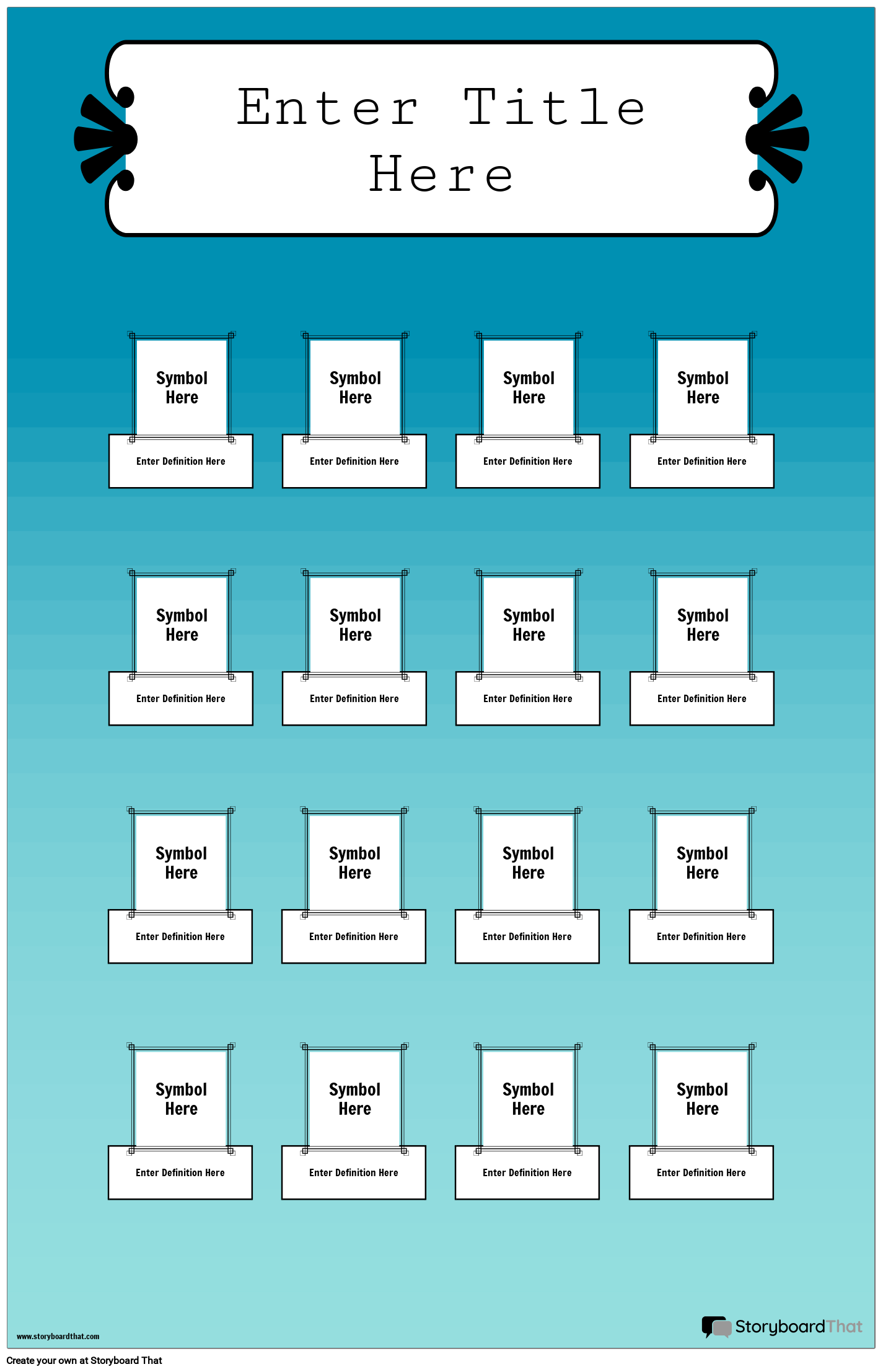 Matemātikas Simbolu Definīciju Plakāts Storyboard