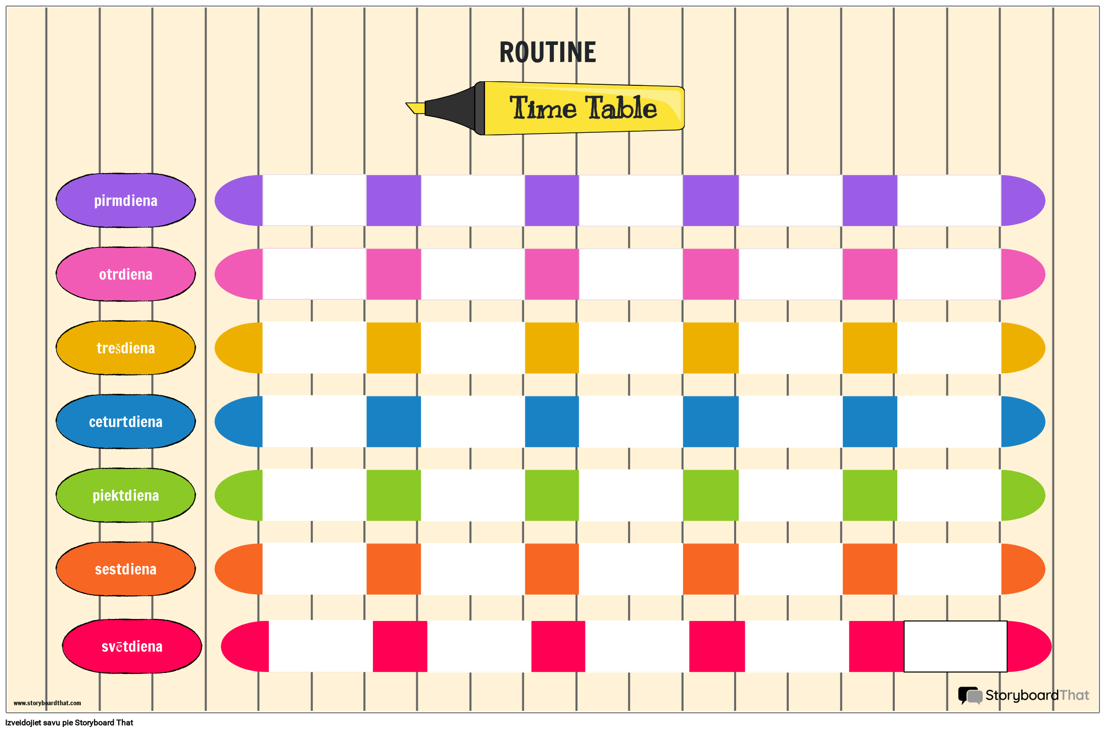 Rutīnas Laika Tabula Storyboard by lv-examples