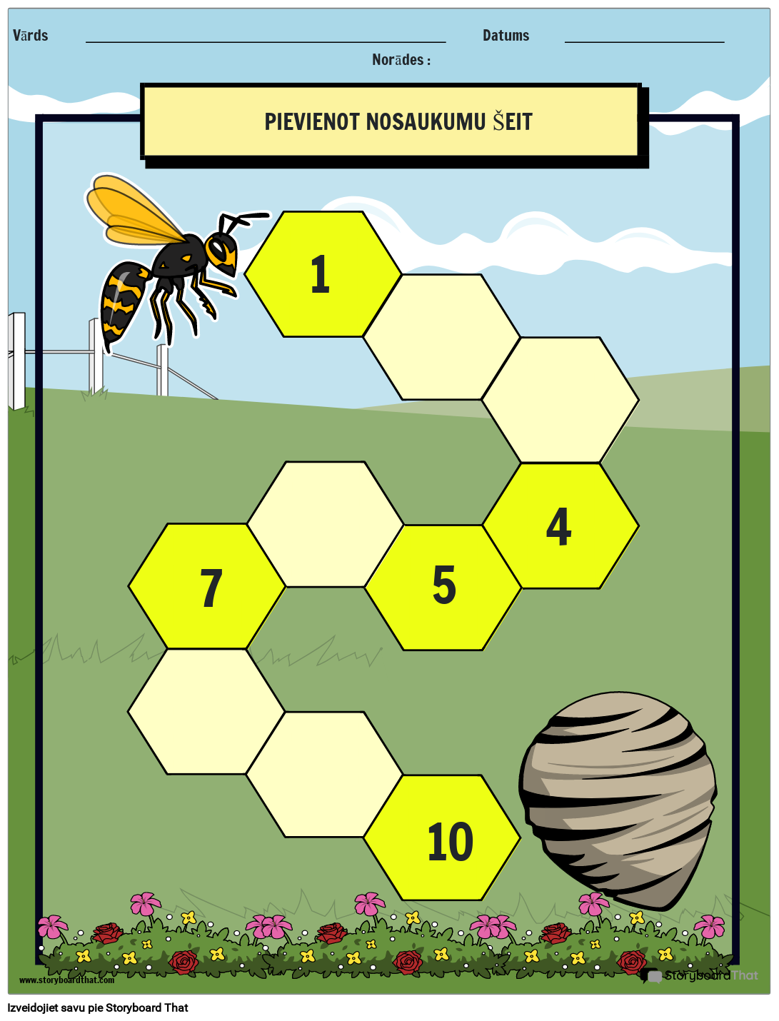 Trūkst Skaitļu 1–10 Storyboard por lv-examples