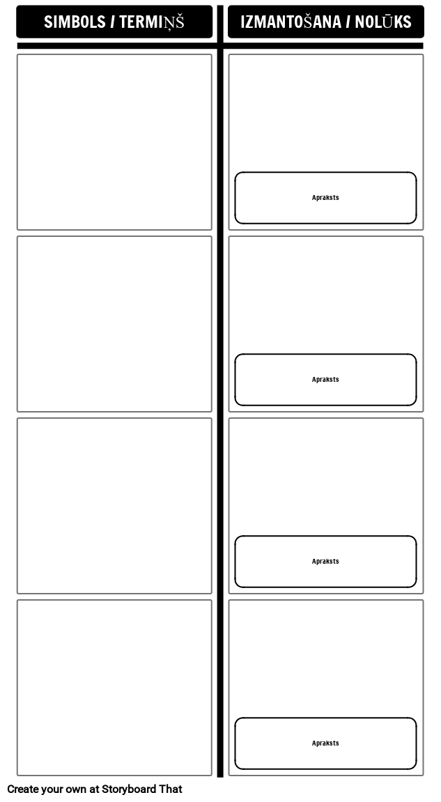 Zinātne Term Matching Template Storyboard par lv-examples